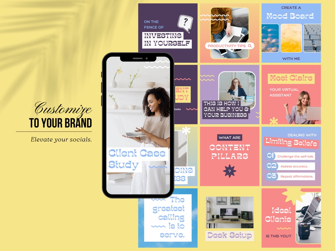 Groovy 70s Virtual Assistant Instagram Reel Covers & Story Highlight ...