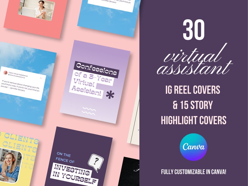 Groovy 70s Virtual Assistant Instagram Reel Covers & Story Highlight ...