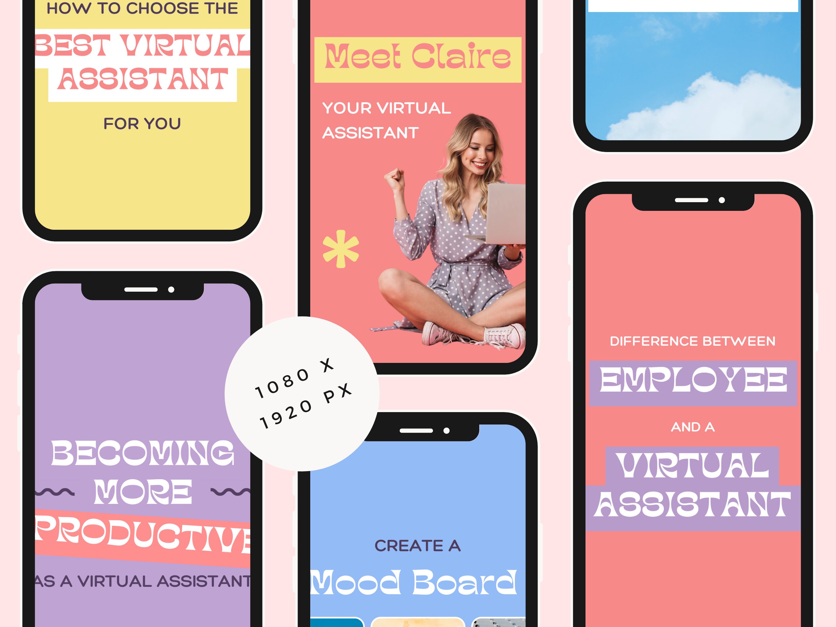 Groovy 70s Virtual Assistant Instagram Reel Covers & Story Highlight ...