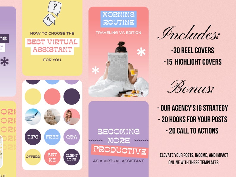 Groovy 70s Virtual Assistant Instagram Reel Covers & Story Highlight ...