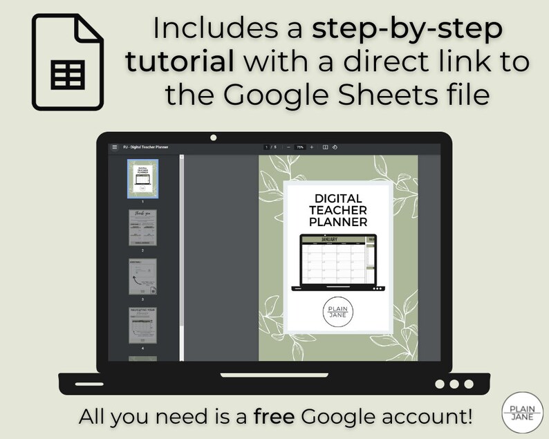 Digital Teacher Planner Google Sheets Lesson Planning - Etsy