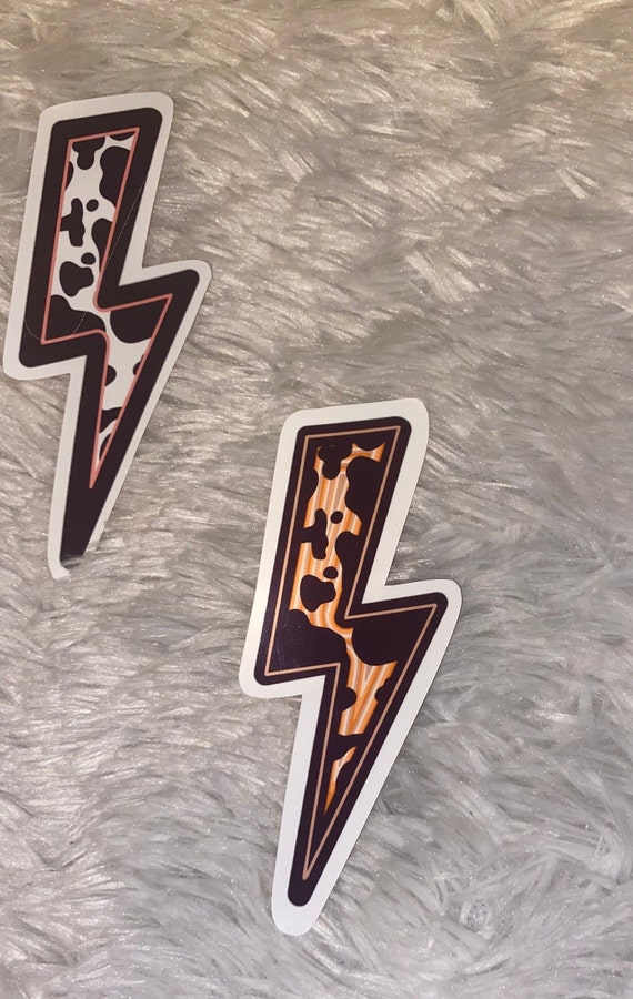 Western Lightning Bolt Sticker Bundle. WATERPROOF. Glossy. | Etsy