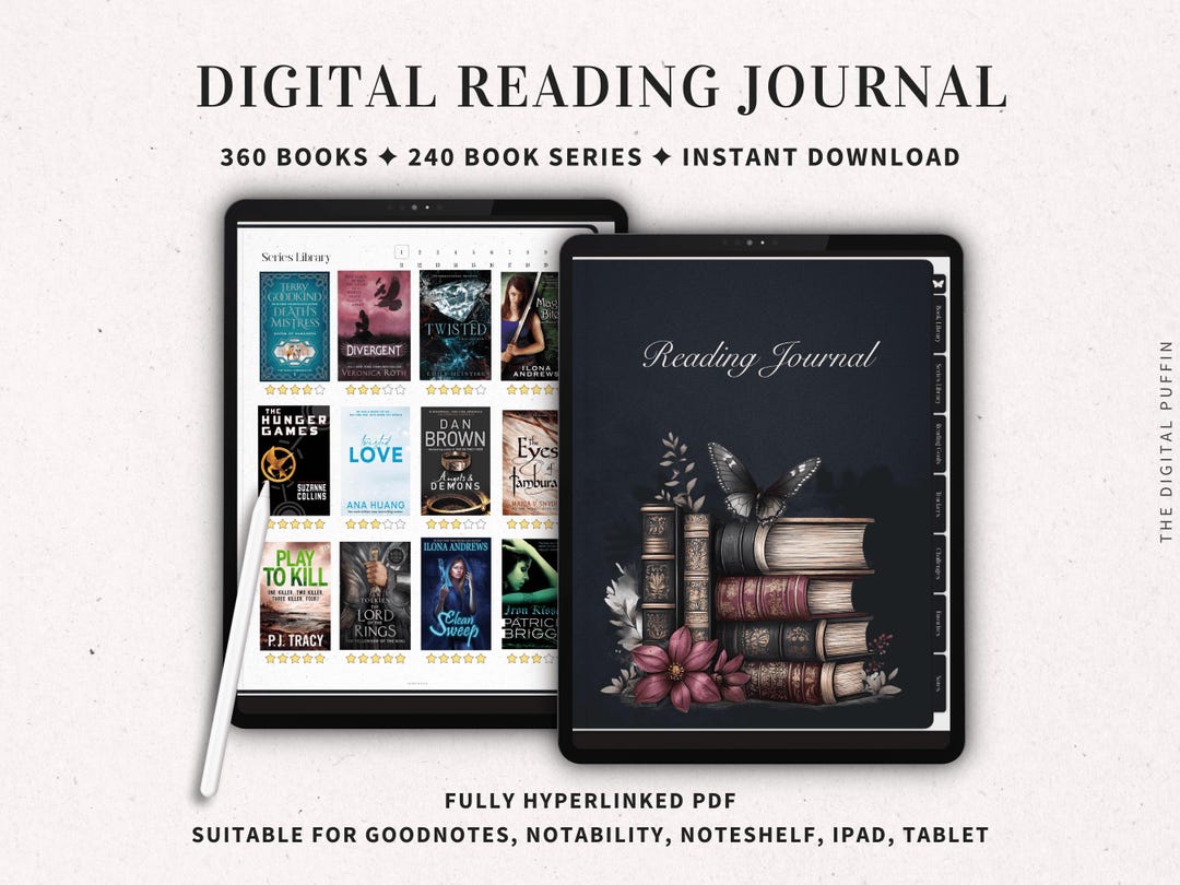 Digital Reading Journal: Book Tracker for iPad & Android (PDF) - Etsy