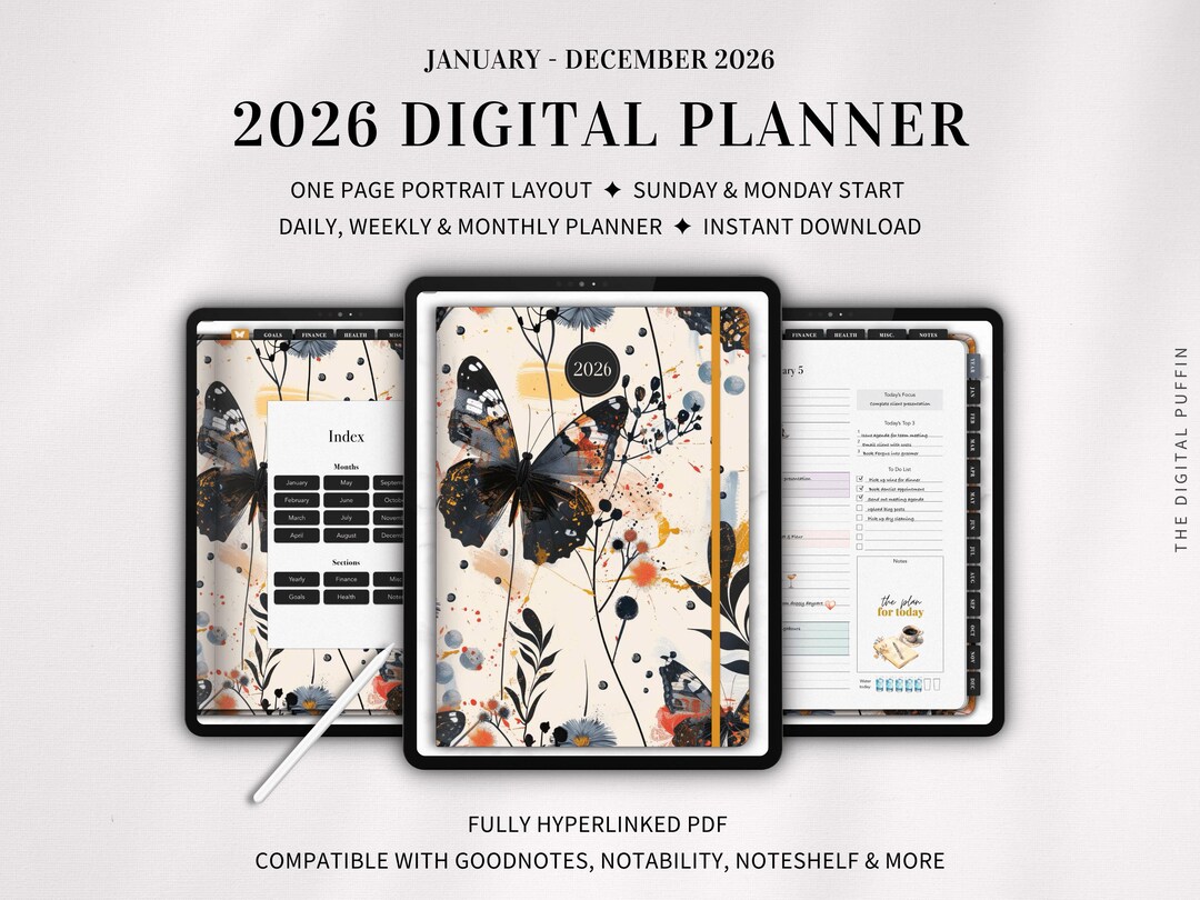 2026 Dated Digital Planner for Goodnotes, Notability, iPad and Tablet ...
