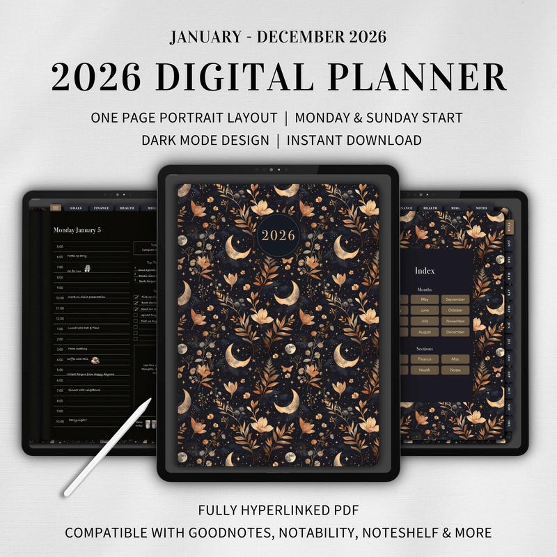 Gothic 2026 Daily Diary - Etsy