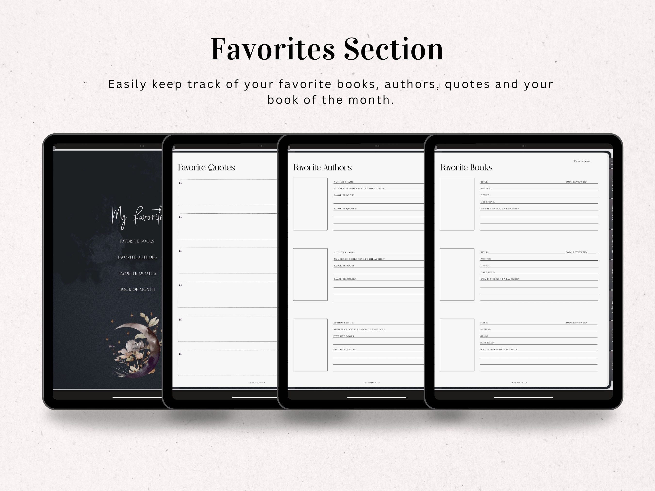 Digital Reading Journal, Reading Tracker, Reading Log, Digital ...
