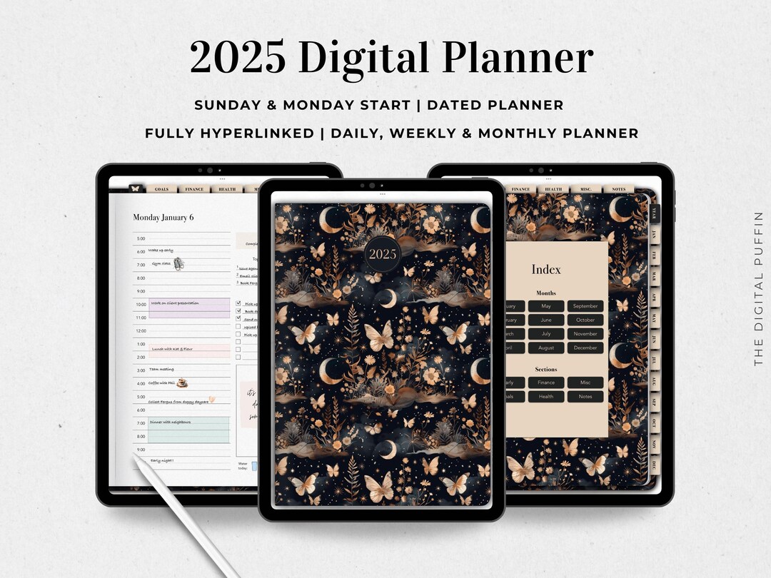 2025 Digital Planner Goodnotes, Dated Daily Weekly Monthly Planner ...