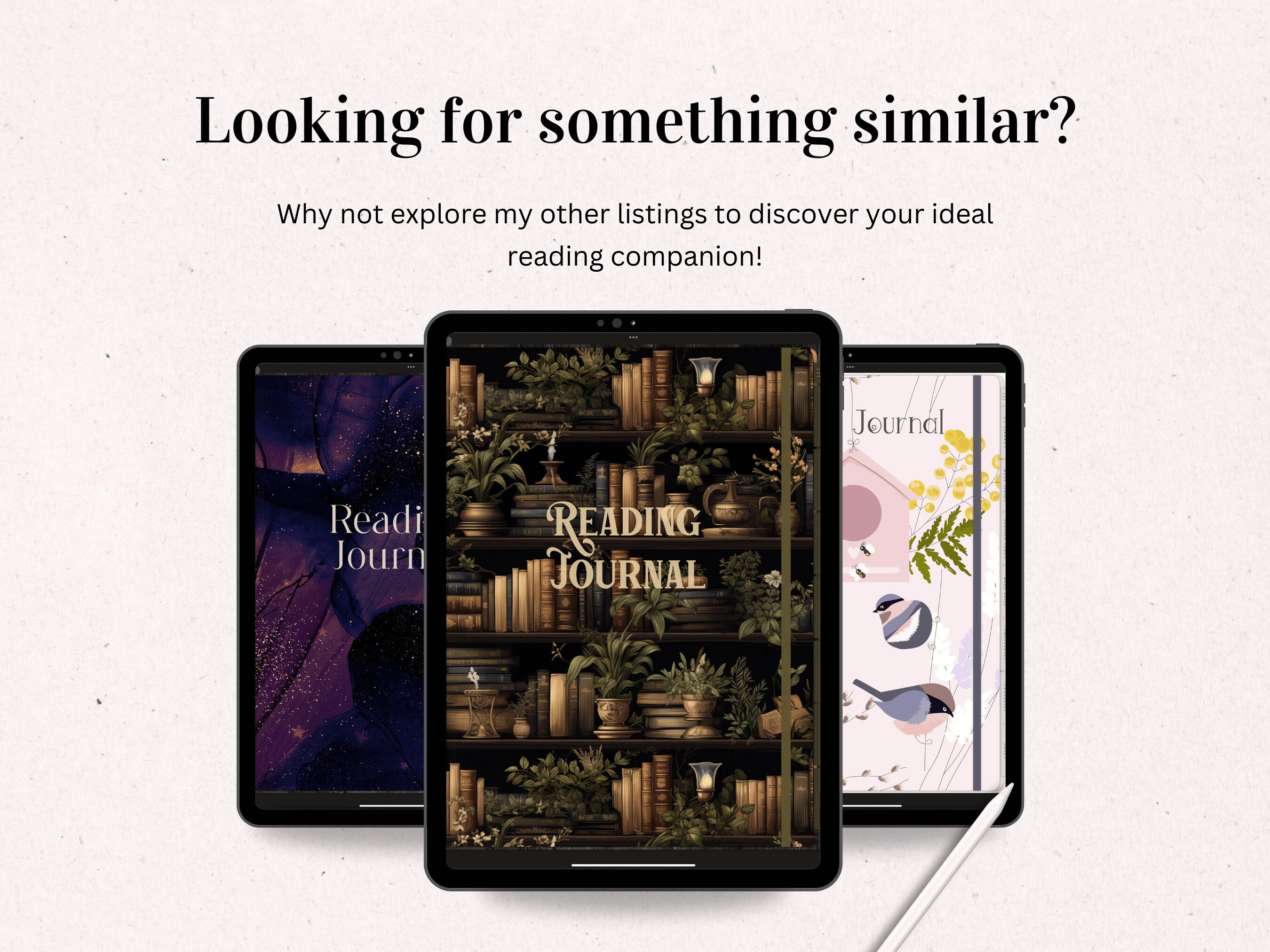 Digital Reading Journal Dark, Dark Academia Reading Gift, Digital ...