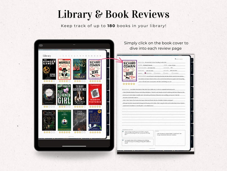 Digital Reading Journal, Digital Book Journal for Goodnotes, iPad ...