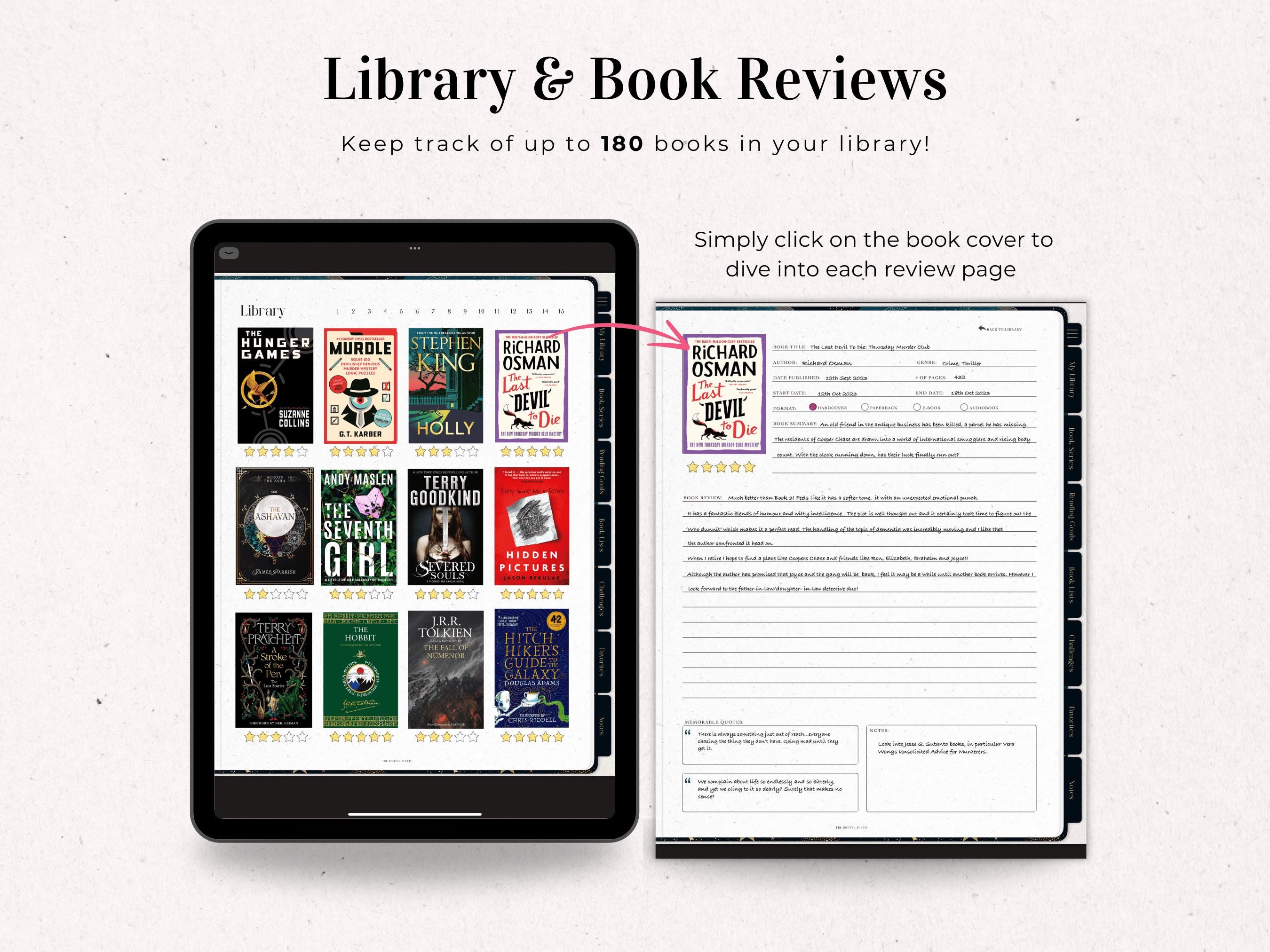 Digital Reading Journal, Digital Book Journal for Goodnotes, iPad ...