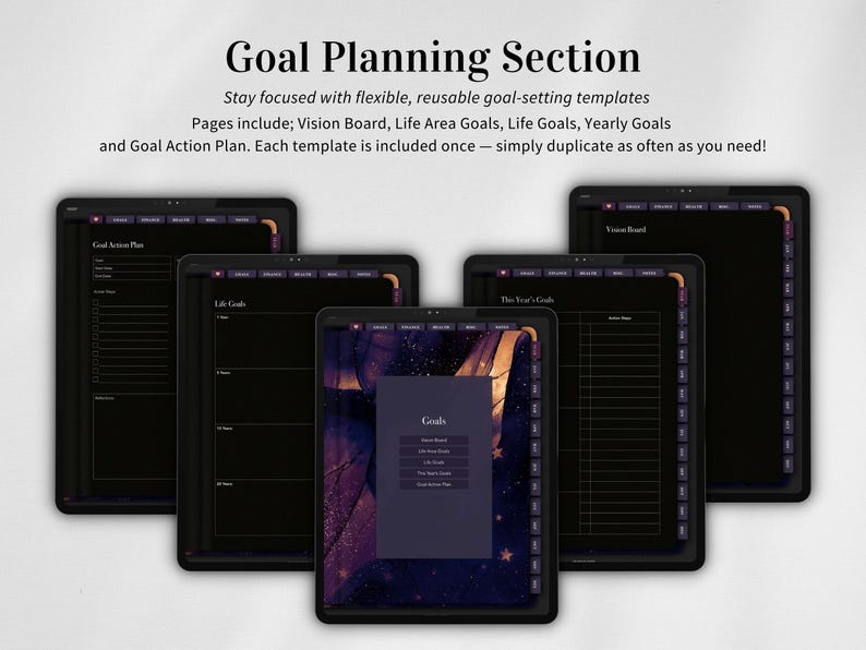 2026 Dark Mode Digital Planner: Hyperlinked Daily, Weekly, Monthly ...