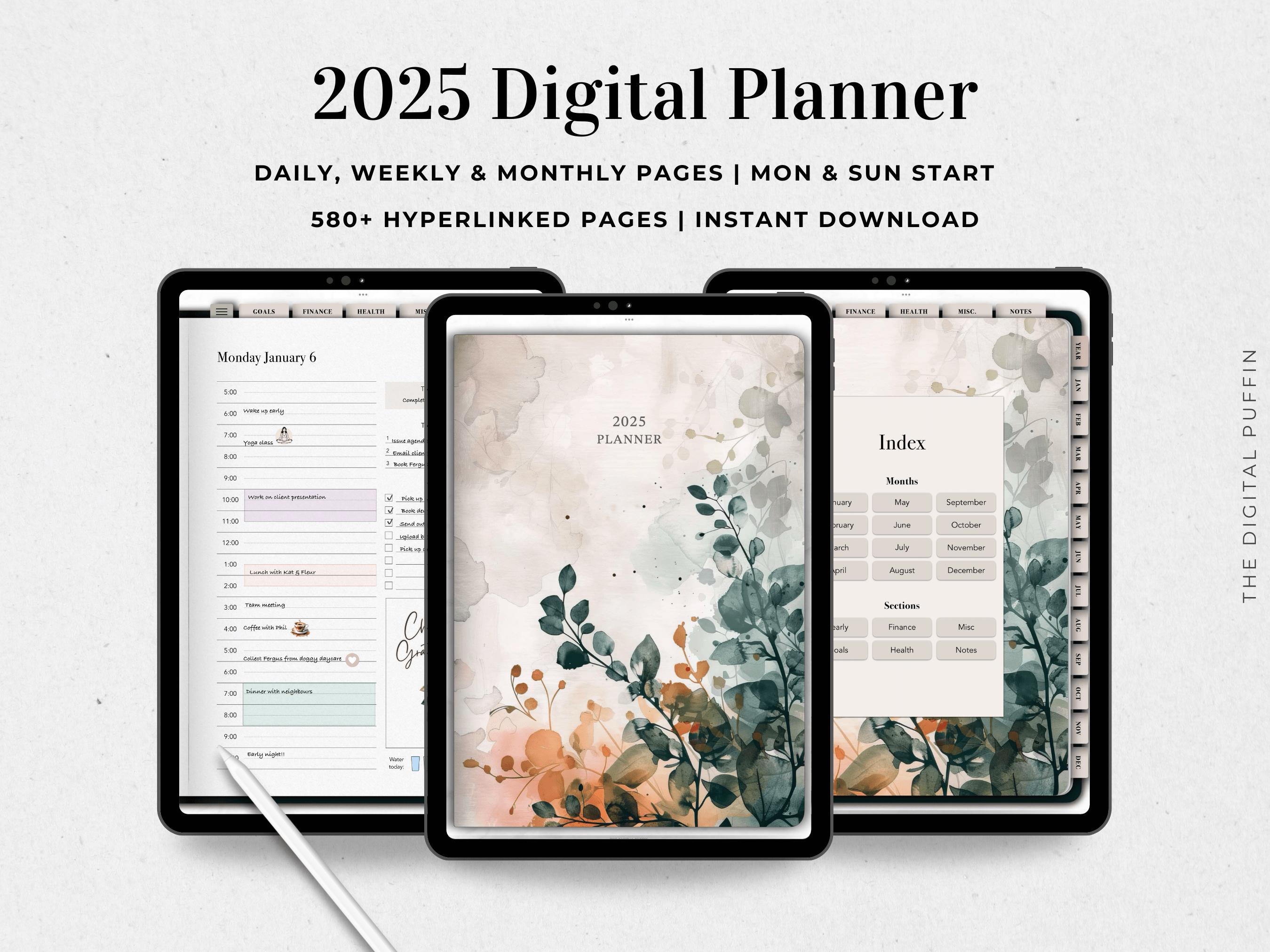 2025 Digital Planner Goodnotes, Dated Planner, Digital Calendar, Daily ...