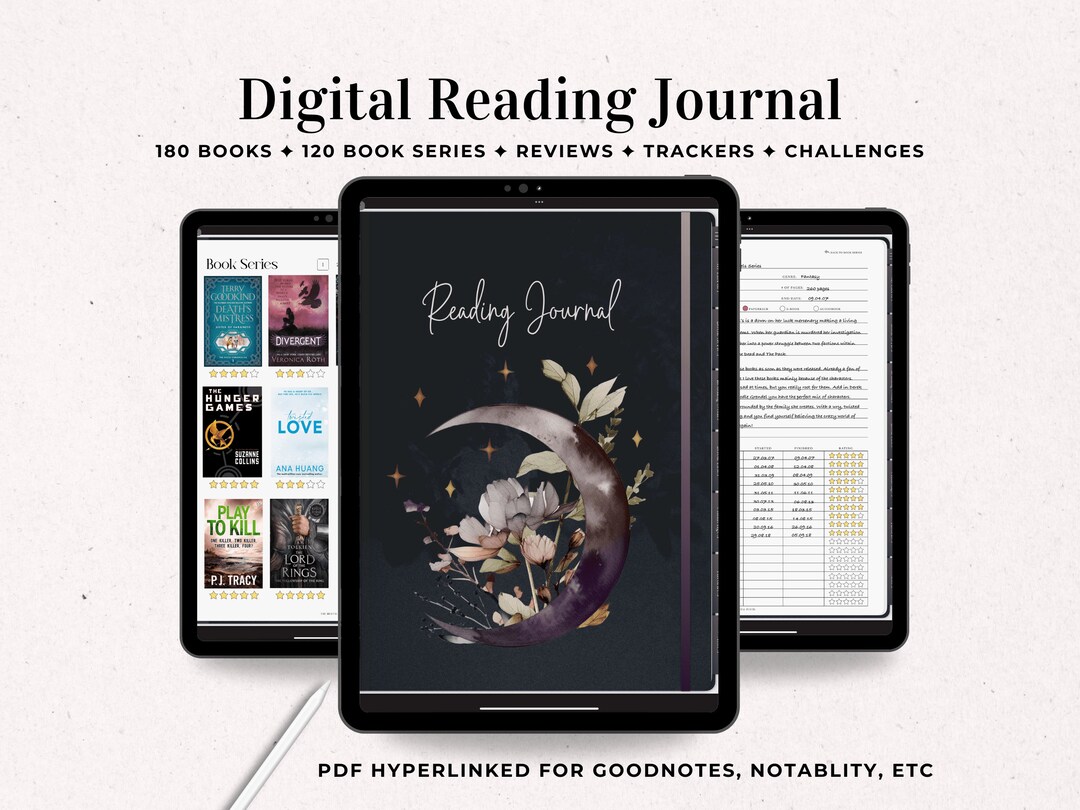 Digital Reading Journal, Reading Tracker, Reading Log, Digital ...