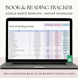 Book Tracker Spreadsheet, Reading List, Google Sheets Reading Tracker ...