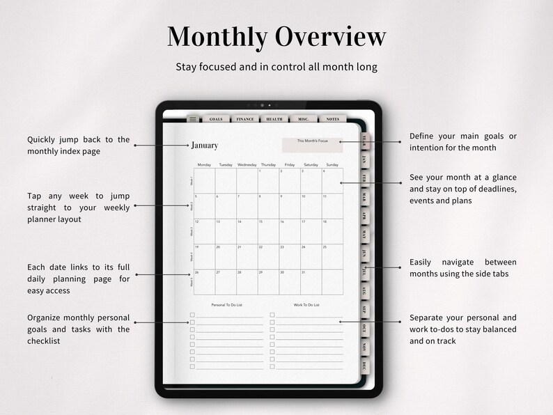 2026 Digital Planner, Dated Planner for Goodnotes, Daily Weekly Monthly ...