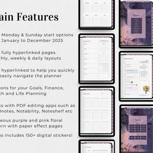 2025 Digital Planner for Goodnotes, Ipad, Notability, All-in-one Dated ...