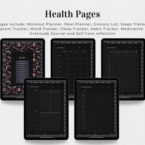2025 Digital Planner Goodnotes, Dated Hyperlinked Digital Planner Dark ...
