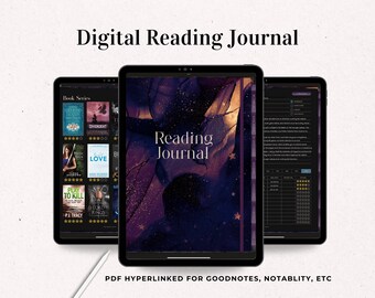 Digital Reading Journal, Reading Log, Book Tracker, Reading List ...