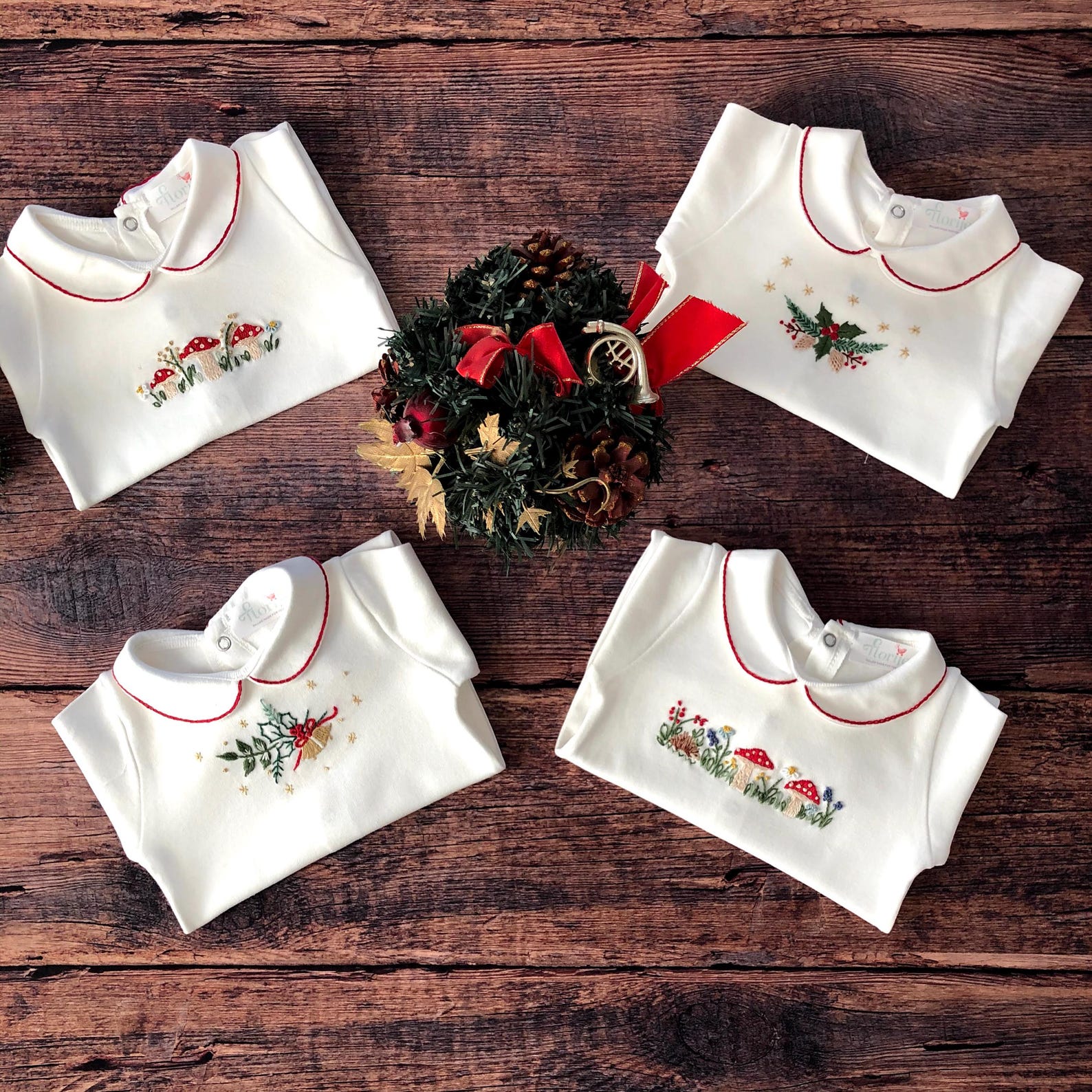 Embroidered Christmas Clothesline Baby Outfit: 3-piece Set - Etsy