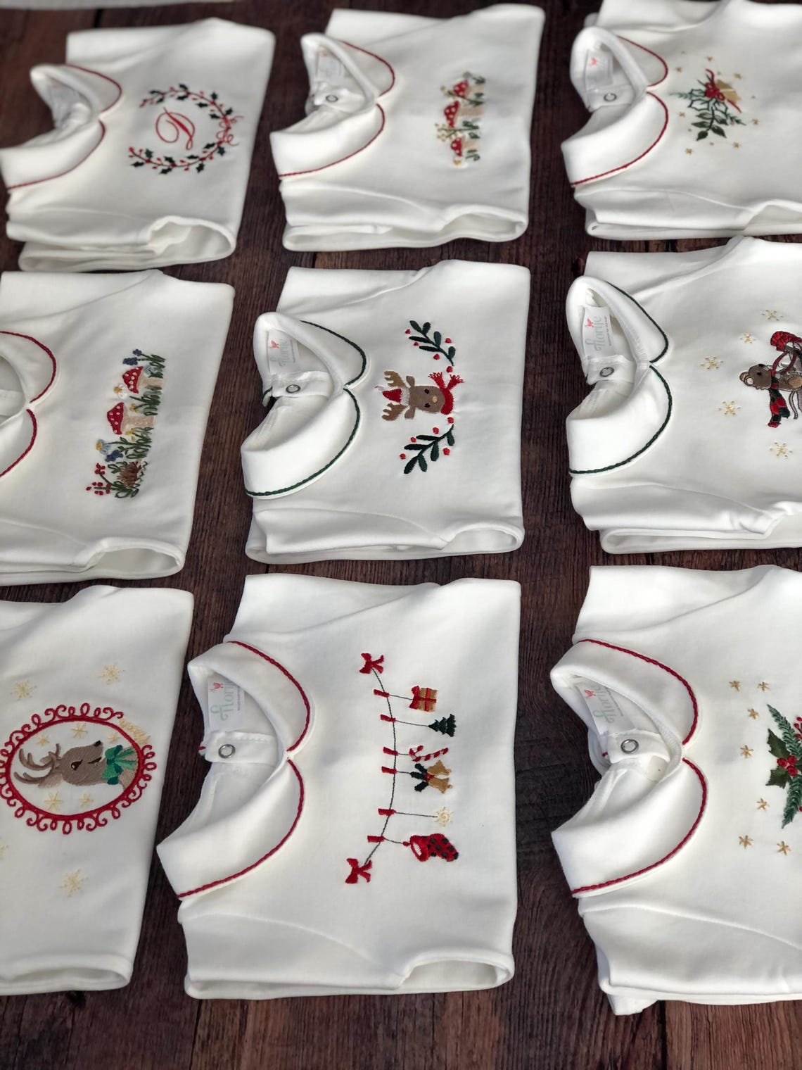 Embroidered Christmas Clothesline Baby Outfit: 3-piece Set - Etsy