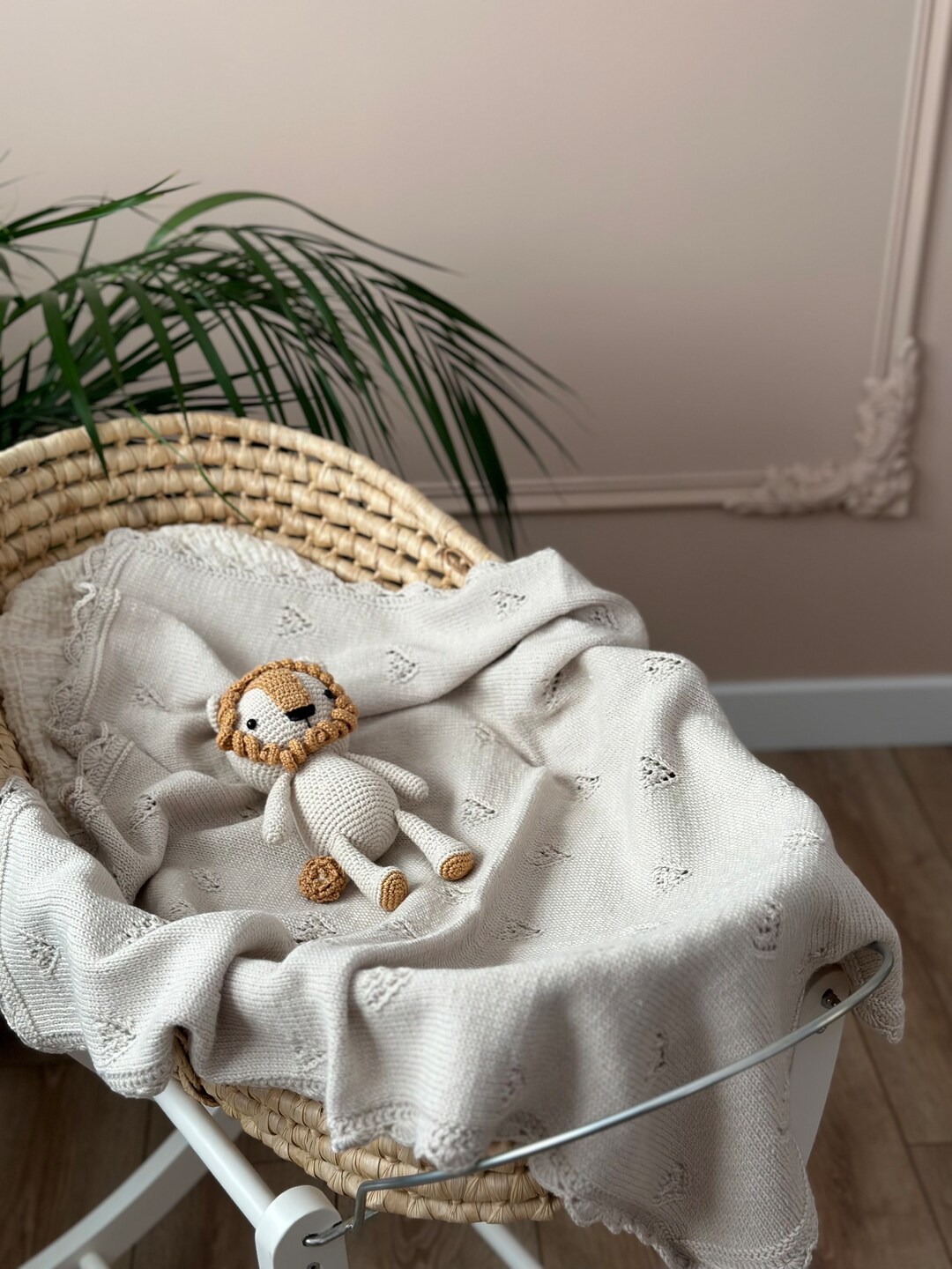 Beije Hand Knitted Baby Blanket | Stroller Blanket | 100 % Organic ...