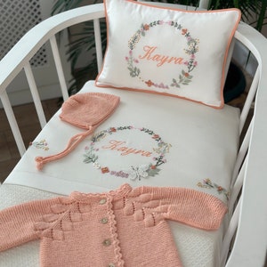 Butterfly Personalized 4 Piece Baby Quilted Bedspread Set | Hand ...