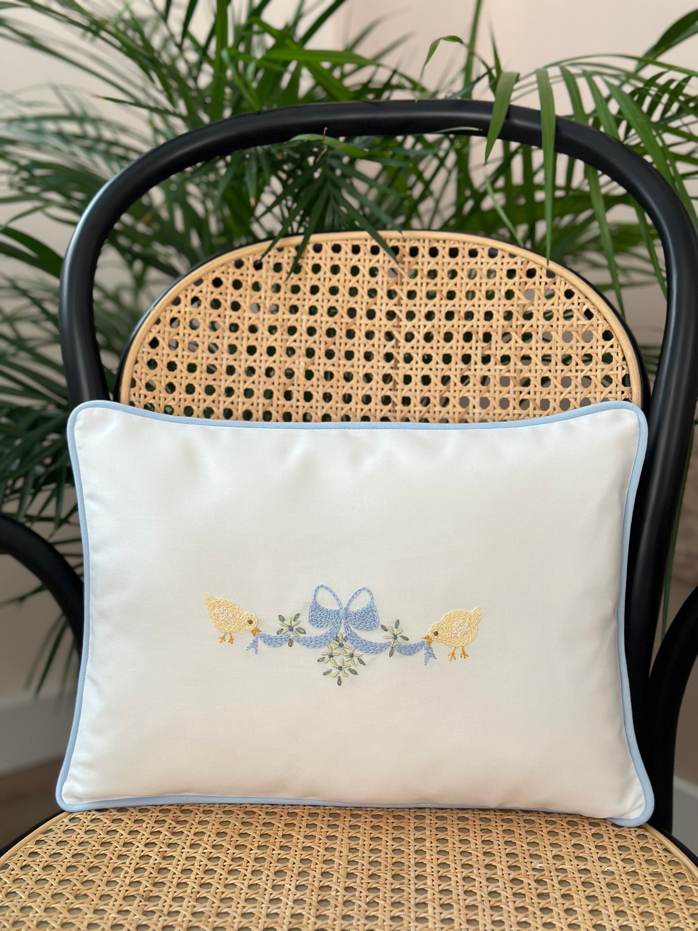 Little Chick Blue Organic Newborn Set | Hand Embroidered Personalized ...