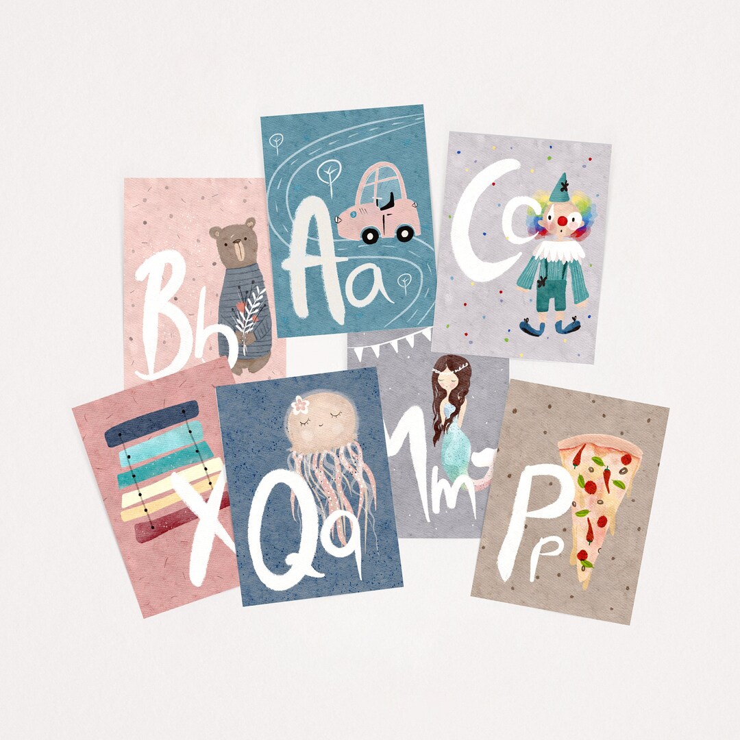 ABC Flashcards for School Beginners Letter Cards for Learning - Etsy