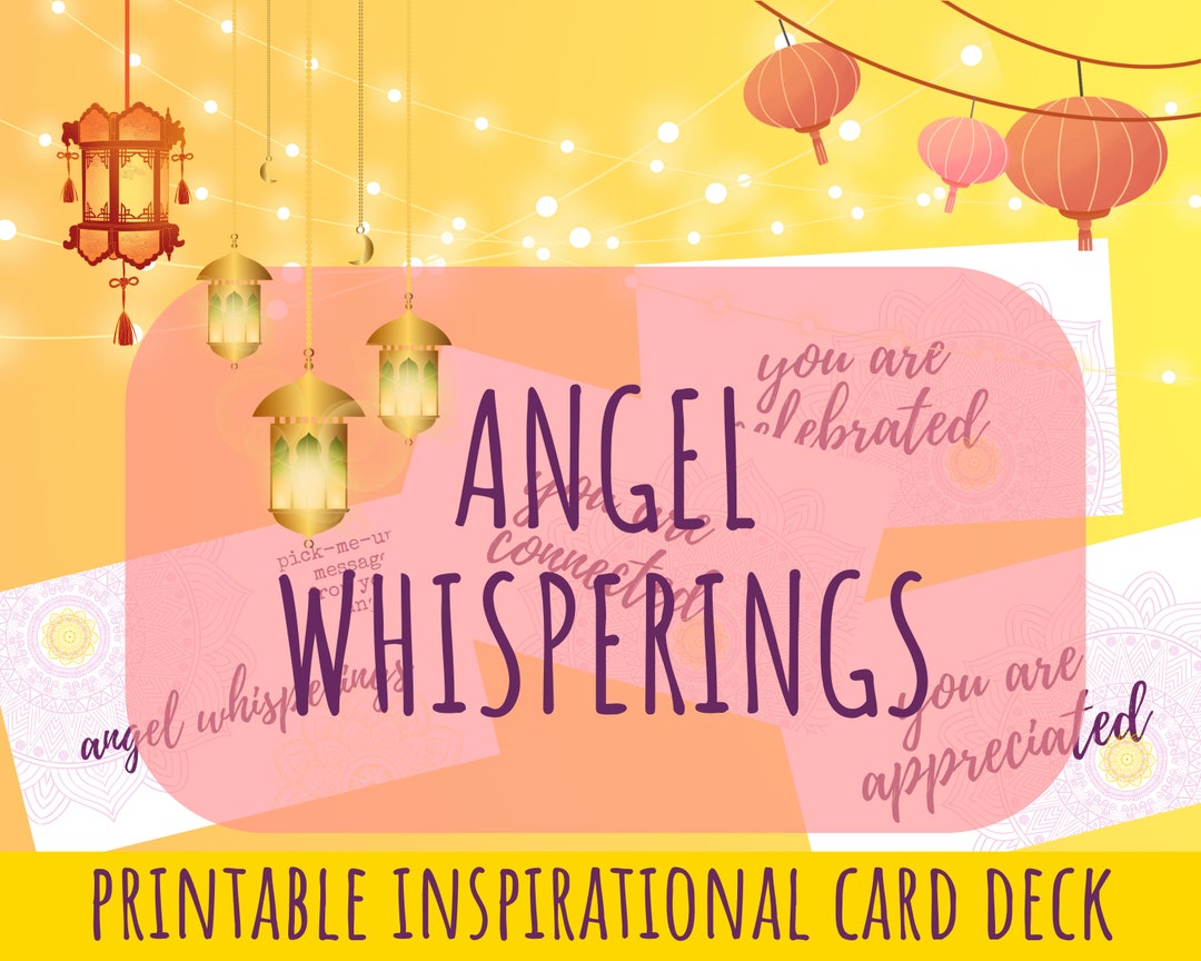 ANGEL WHISPERINGS, Inspirational Card Deck, Angel Cards, Soothing Gift ...