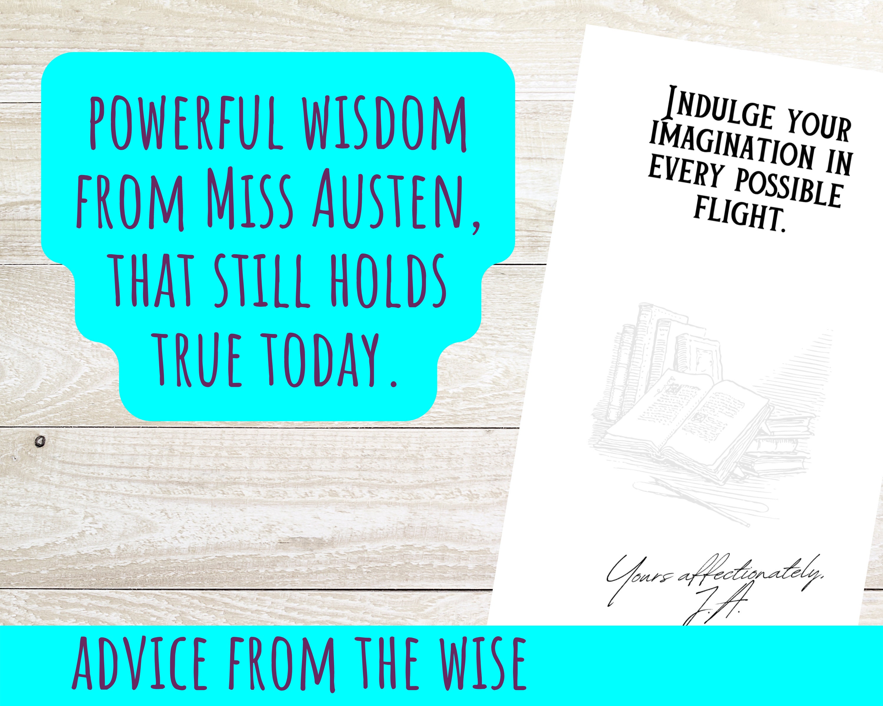 Wisdom Quotes Card Deck, What Would Jane Say, Quirky Gift for Booklover ...