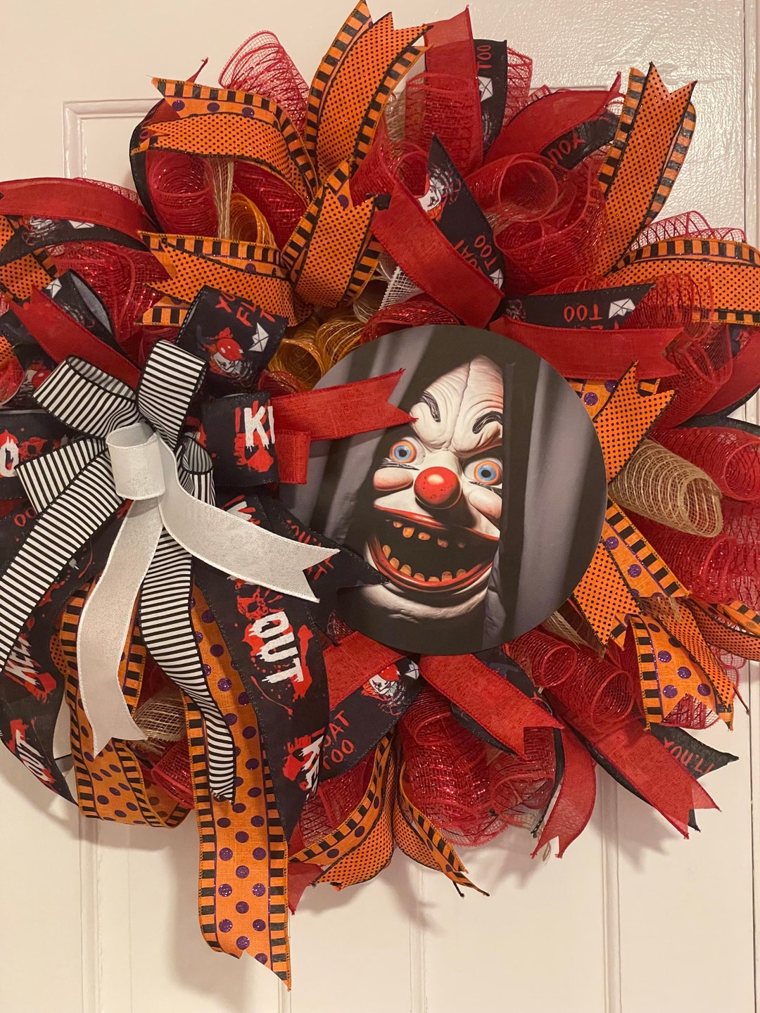 Halloween Wreath, Scarey Wreath, Clown Wreath, Trick or Treat. - Etsy