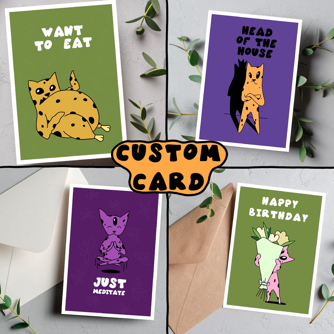Custom Greeting Card. Digital Printable Card. Funny Custom Card.cute ...