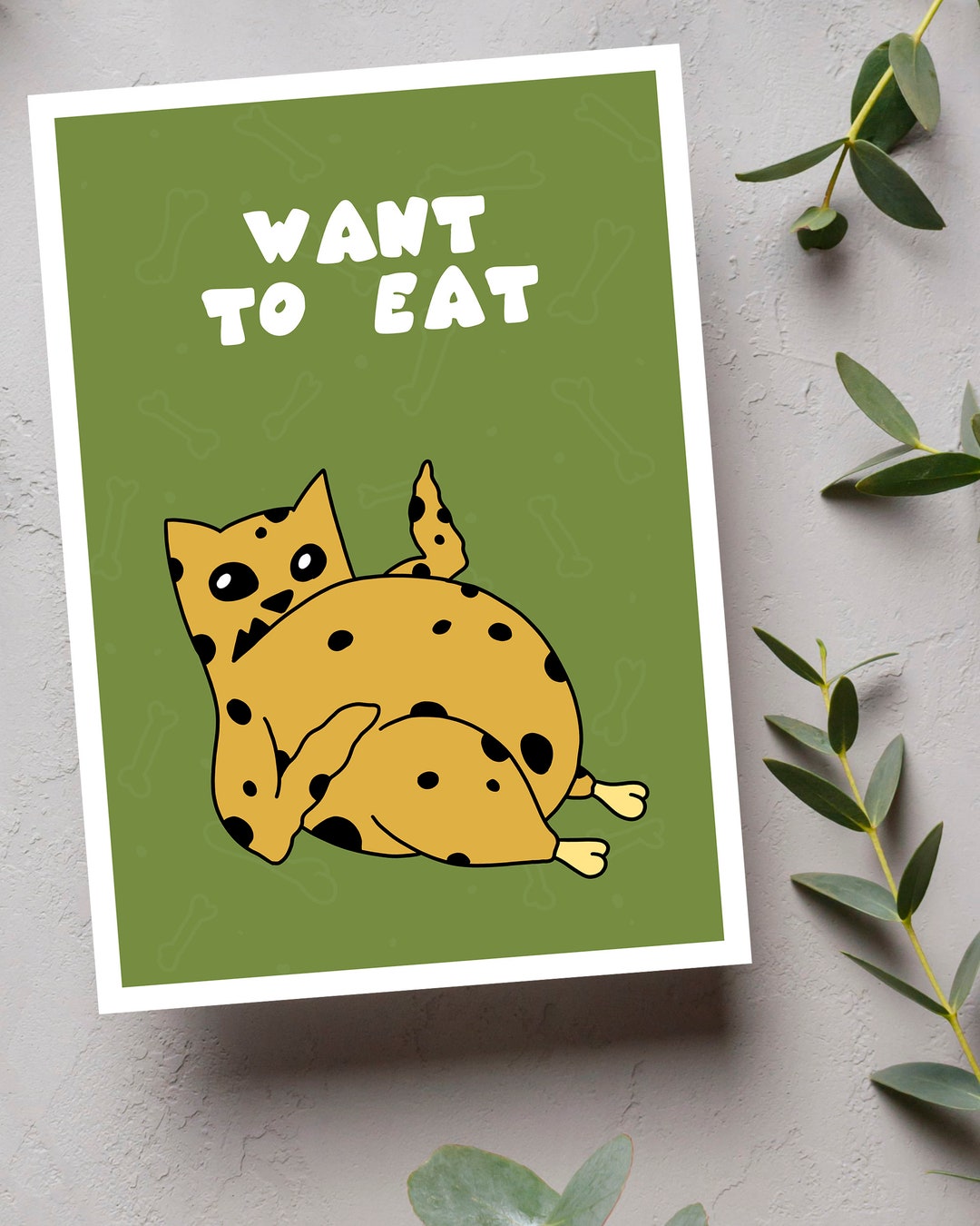 Greeting Card. Digital Printable Card. Funny Card. Cute Cartoon Card ...