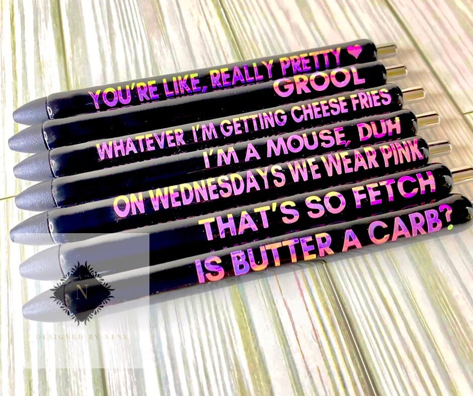 Mean Girls Themed Epoxy Pen Set refillable Papermate Inkjoy Gel Pen - Etsy