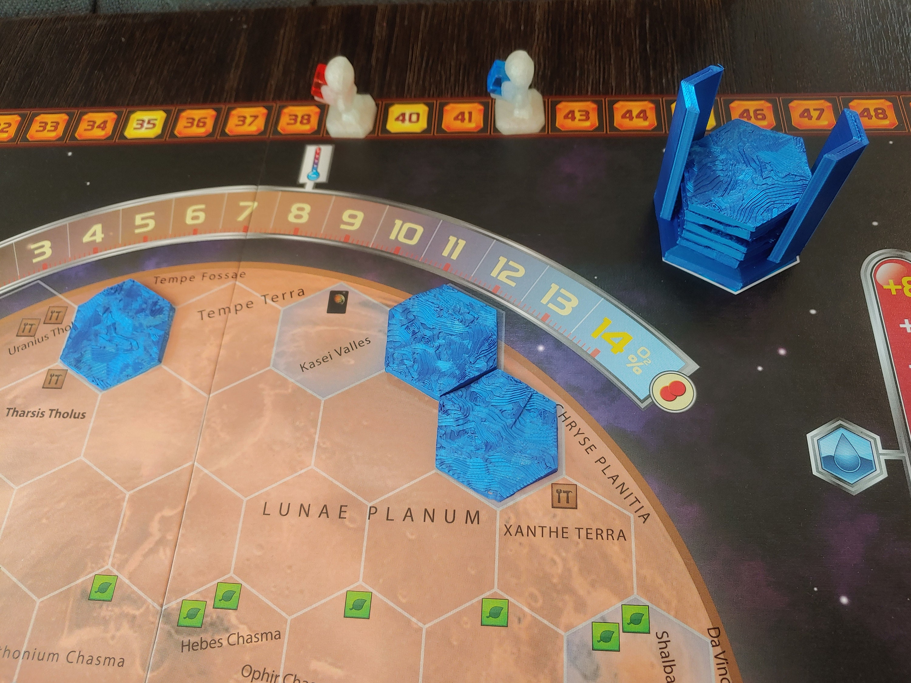 Terraforming Mars - 3D Shiny Blue Ocean - Set of 9 Hex Tiles With Stand ...