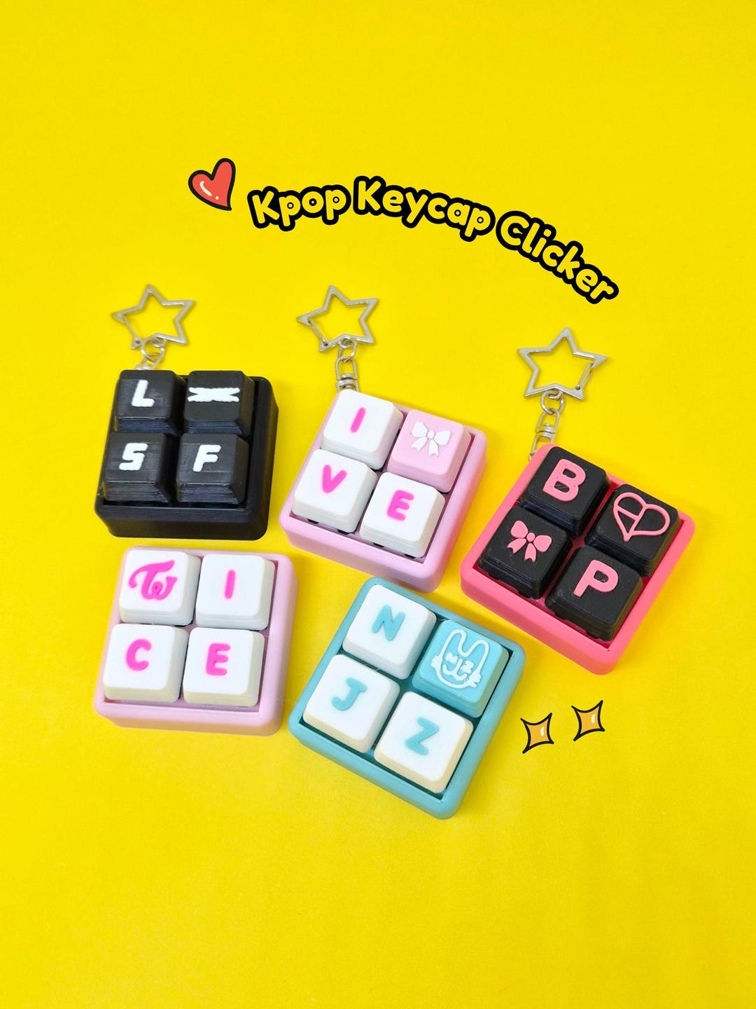 Kpop Keycap Clicker - Girl Groups [ LE Sserafim, IVE, Blackpink, Twice ...