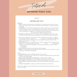 Notebook Pencil Case PDF Sewing Pattern - Instant Download - Elastic ...