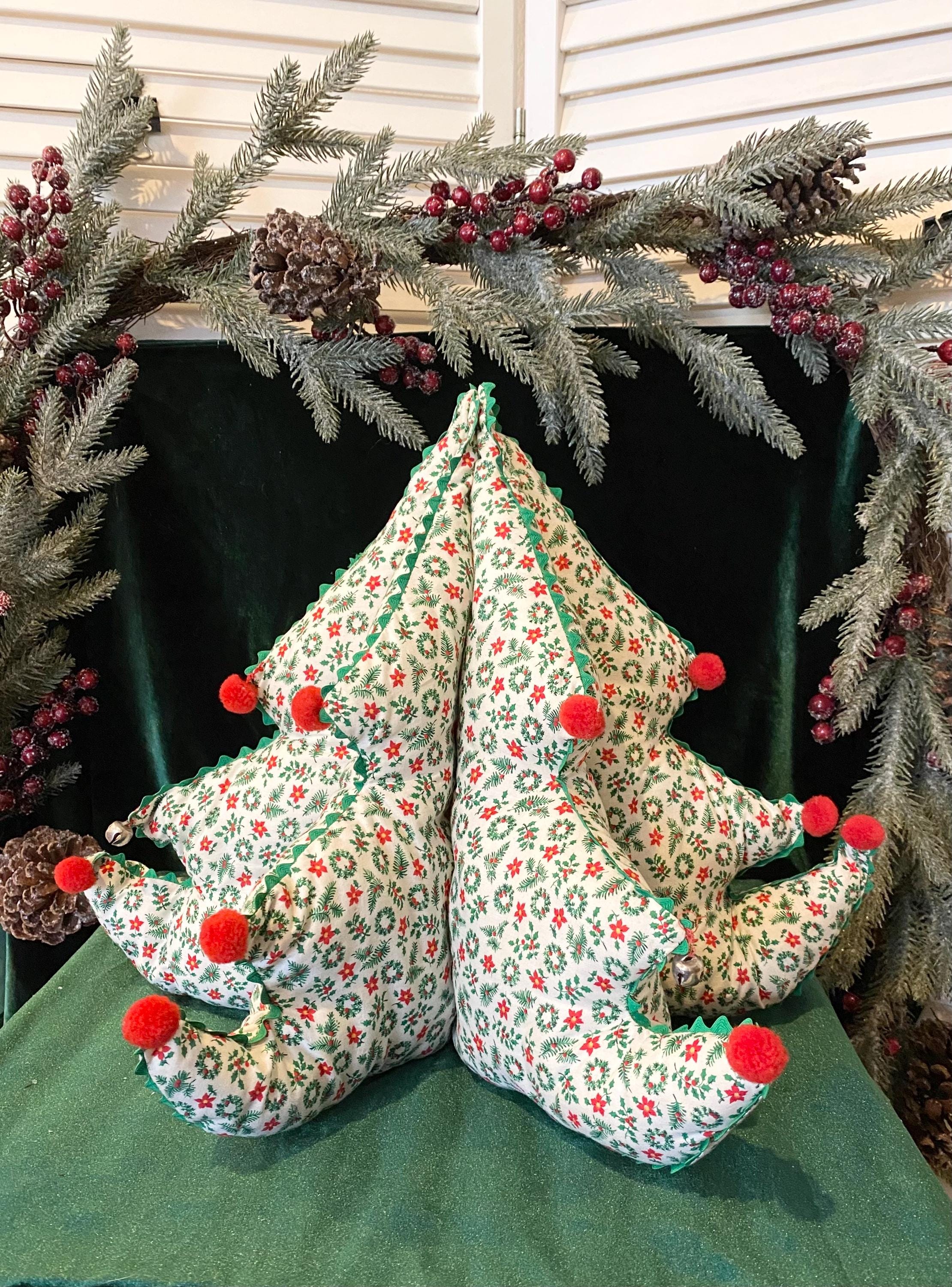 Handmade Vintage Fabric Stuffed 3D Christmas Tree. - Etsy