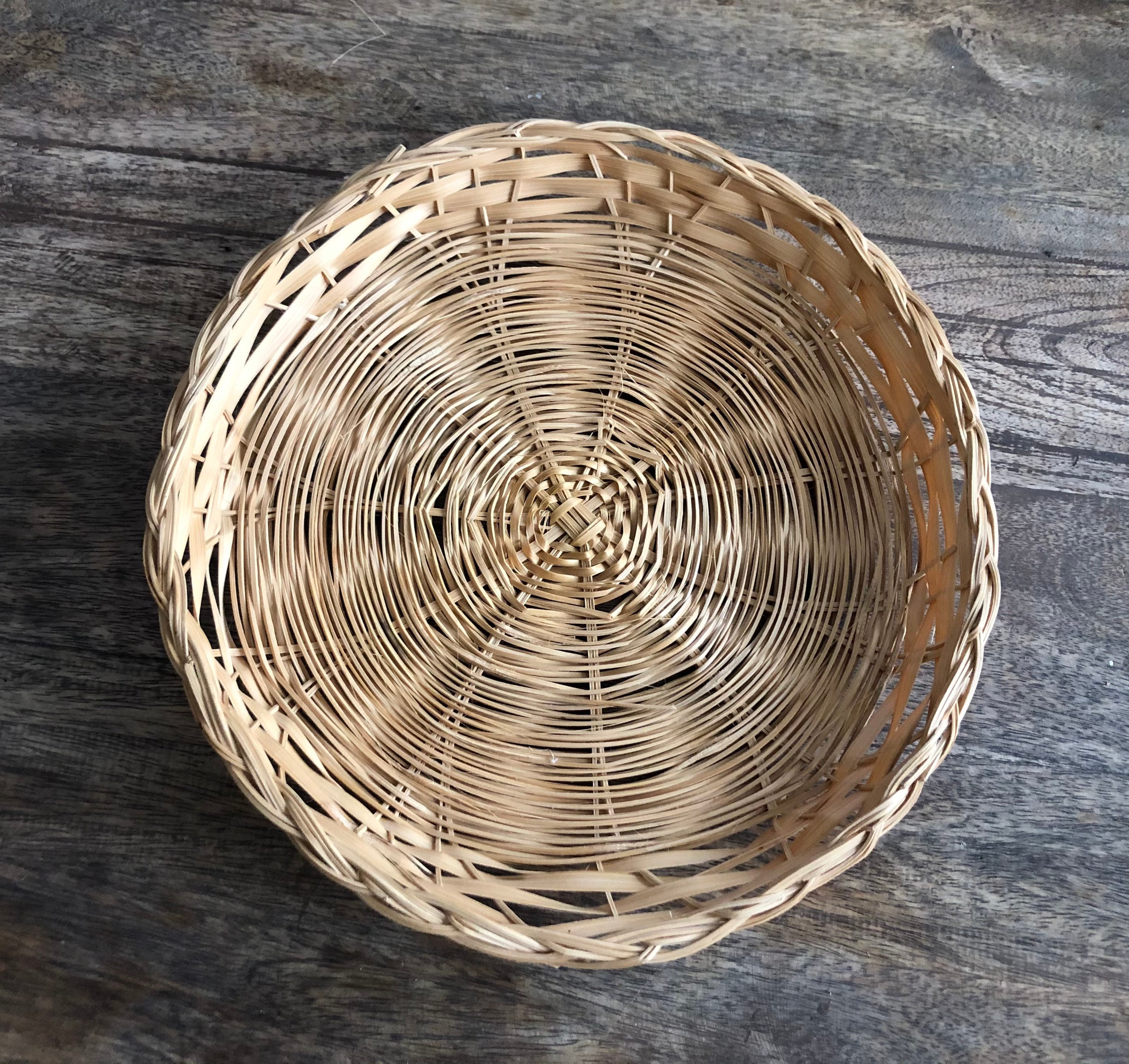 Vintage Set of 4 Wicker Paper Plate Holders - Boho Wicker - Wall Decor ...