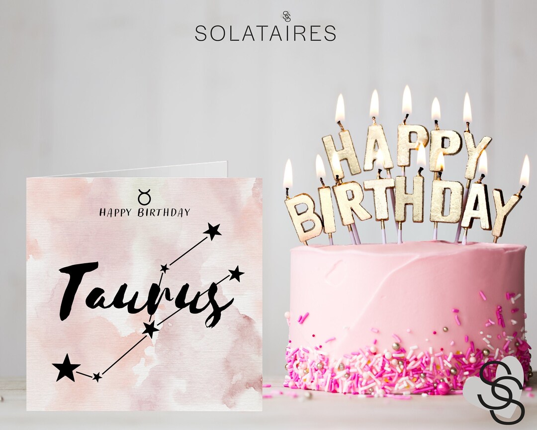 Taurus Zodiac Sign Birthday Card UK, Taurus Horoscope Constellation ...