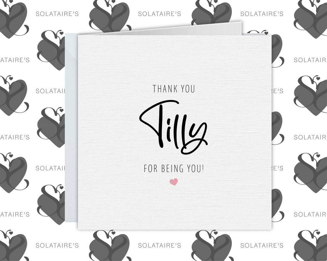 Personalised Thank You Card, Thank You for Being You, Friend Thank You ...