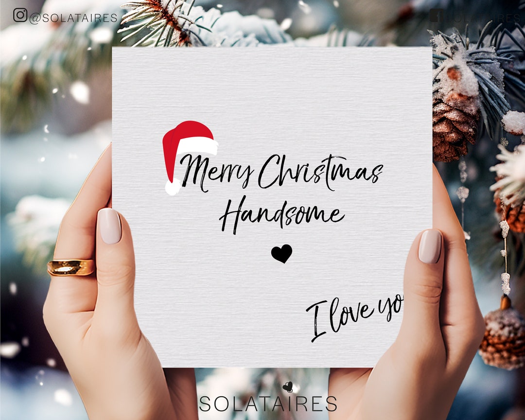Merry Christmas Handsome Card for Boyfriend UK, Simple Luxury Greeting ...
