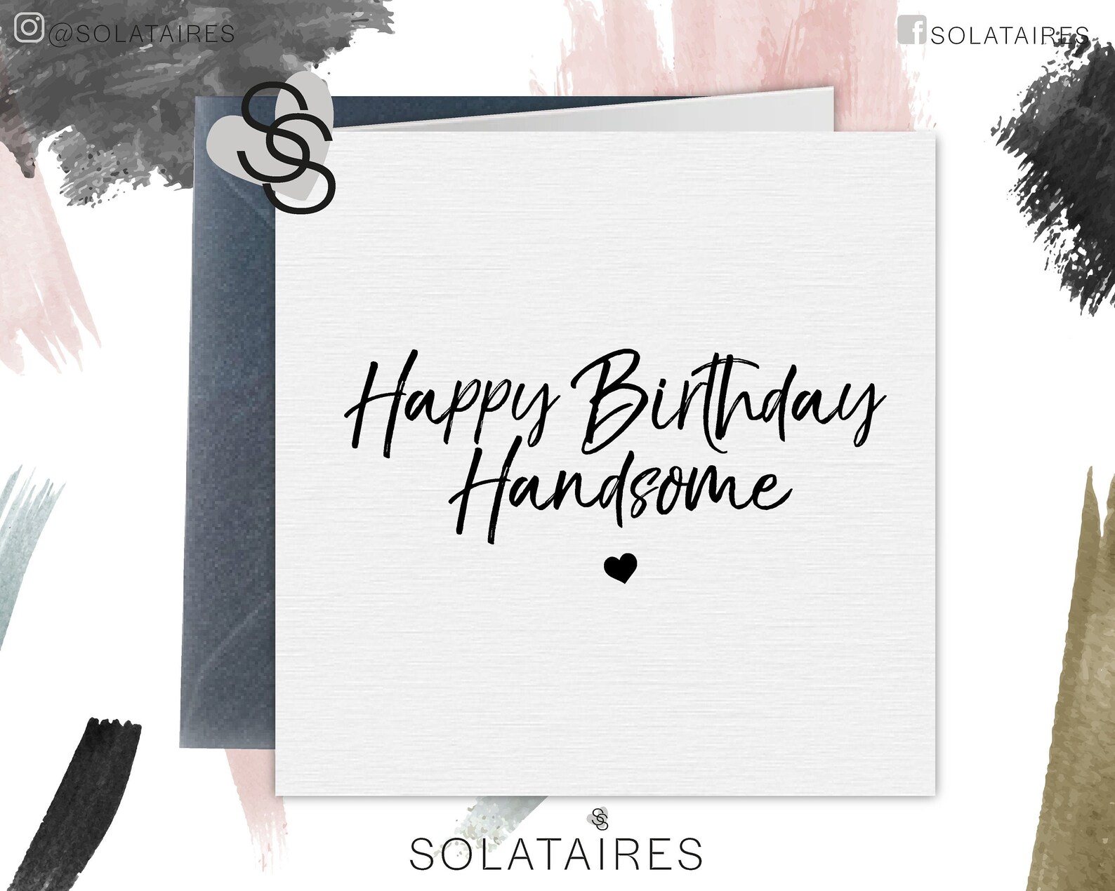 Happy Birthday Handsome Card for Boyfriend UK Simple Luxury - Etsy UK