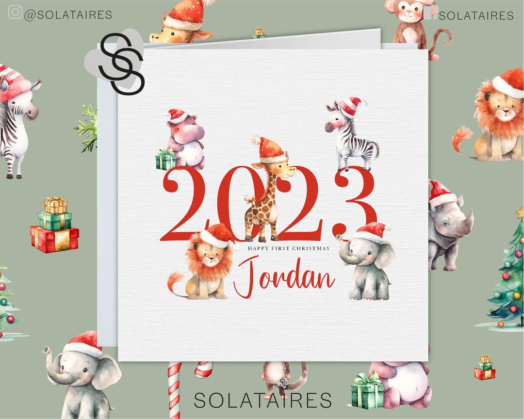 Personalised Kids Happy 1st Christmas Card,on Your First Christmas Card ...