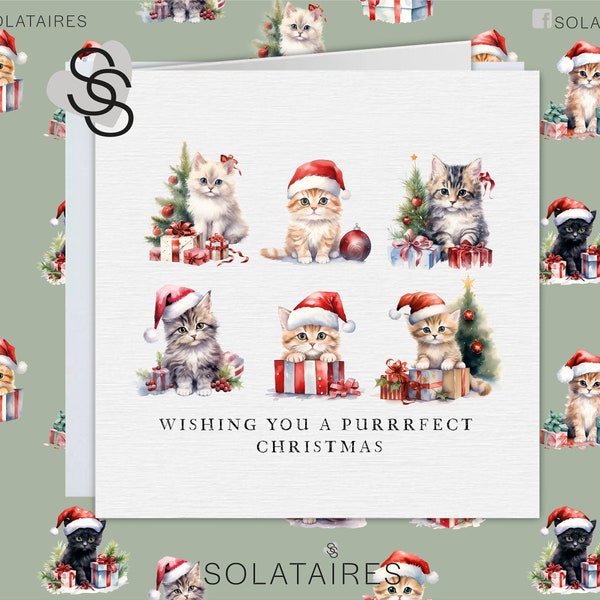 Cat Christmas Cards - Etsy