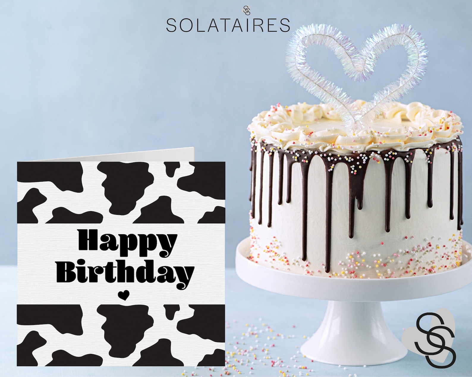 Happy Birthday Cow Print Card for Her Uk Simple Cute Greeting - Etsy