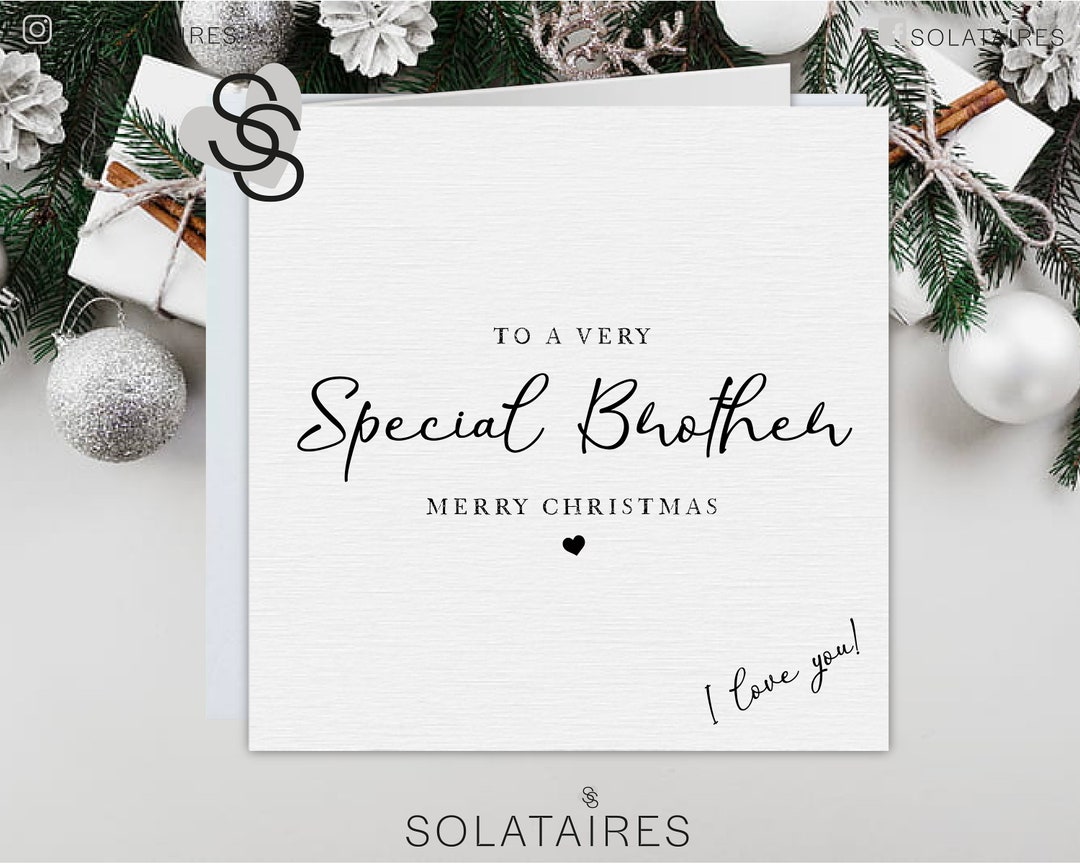 Merry Christmas Brother Card I Love You Brother Xmas Card - Etsy UK