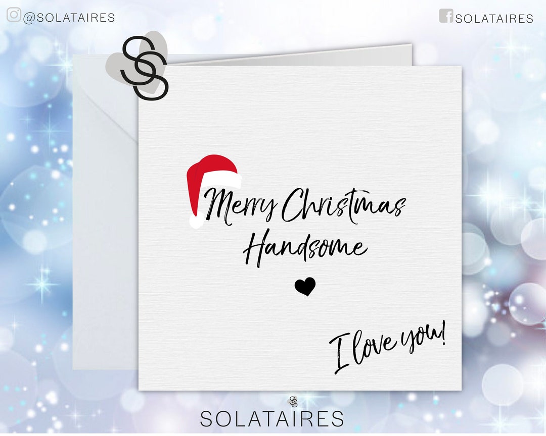 Merry Christmas Handsome Card for Boyfriend UK, Simple Luxury Greeting ...
