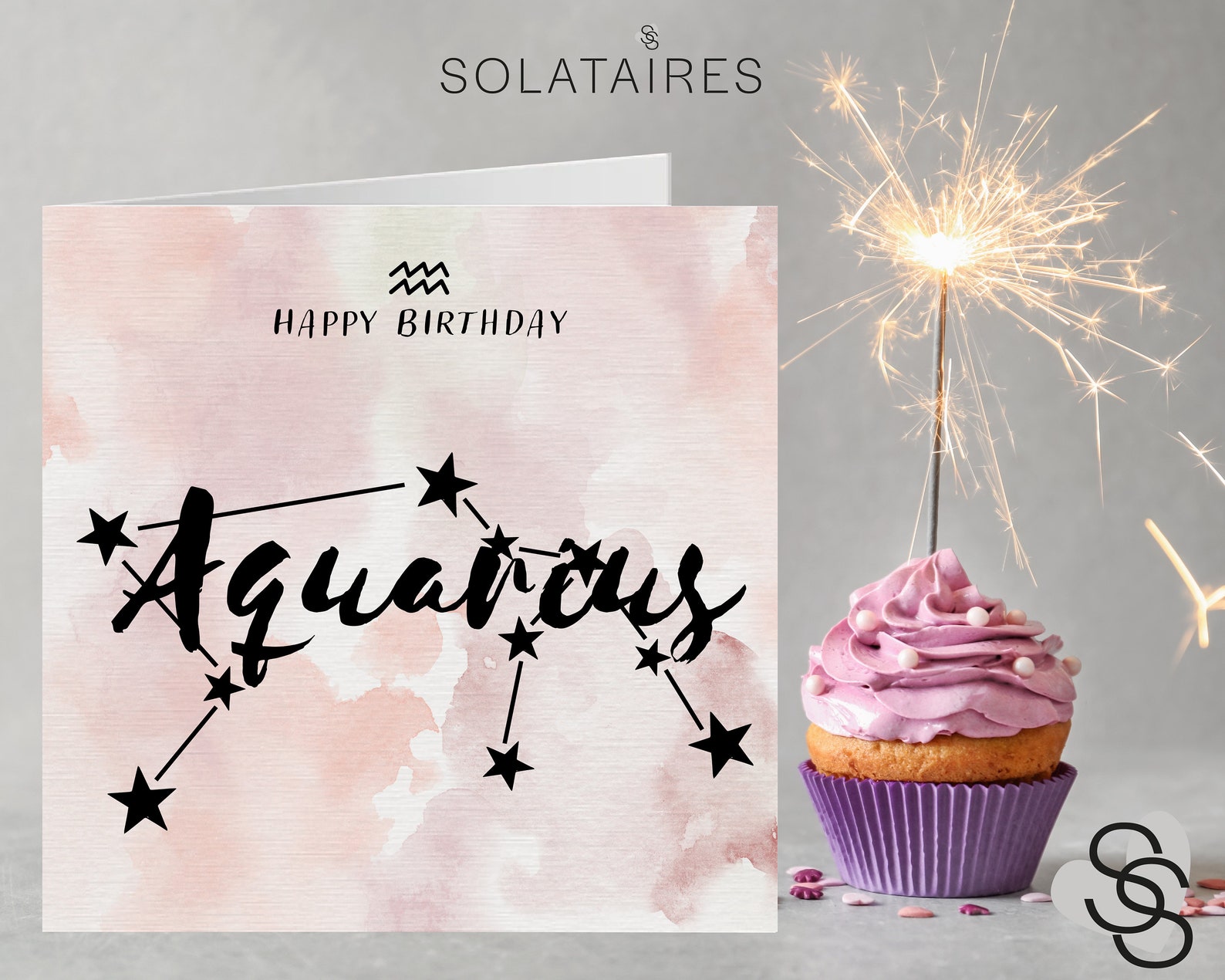 Aquarius Zodiac Sign Birthday Card UK Aquarius Horoscope - Etsy UK