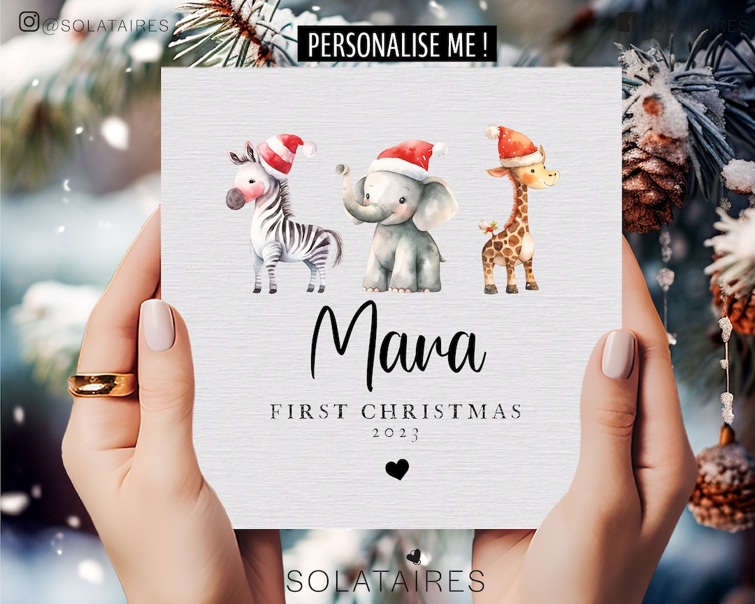 Personalised Kids Happy 1st Christmas Card,on Your First Christmas Card ...
